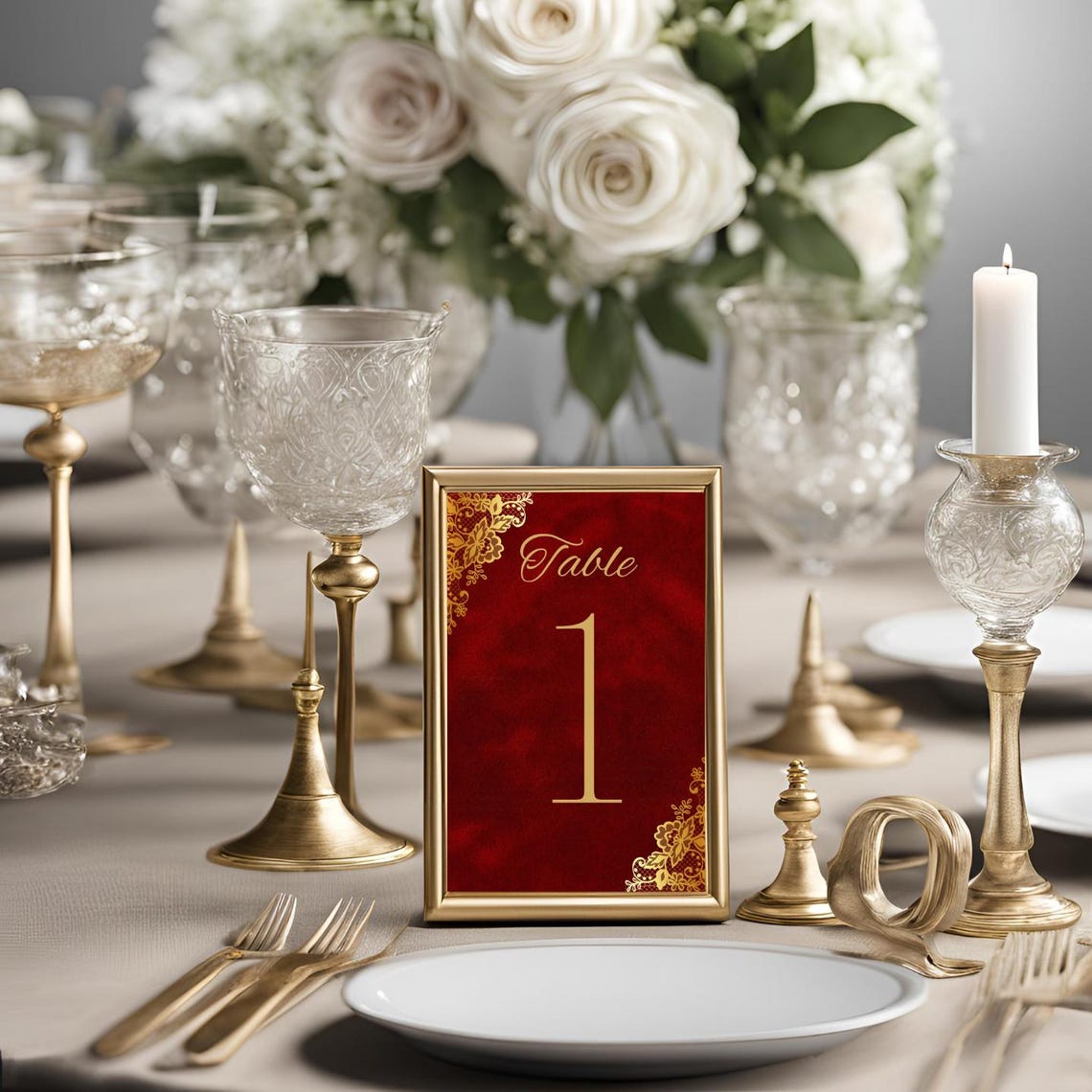 Editable Classy Red Velvet Wedding Invitation Bundle Template, Elegant ...