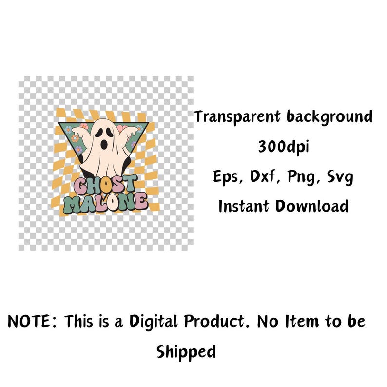 Spooky Retro Ghost Malone PNG, Halloween Ghost Malone Sublimation ...