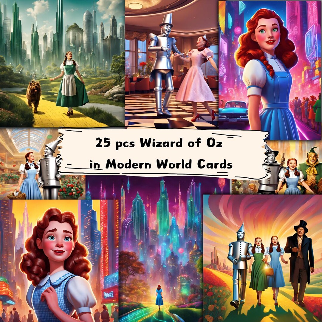 25 Pcs Wizard of Oz in Modern World Junk Journal Cards, Dorothy Tinman ...