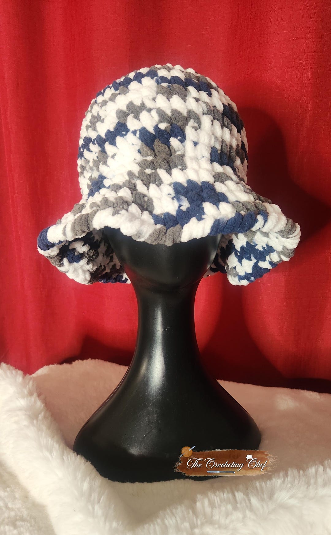 Chunky Bucket Hat 'spiked Blue Slush' - Etsy
