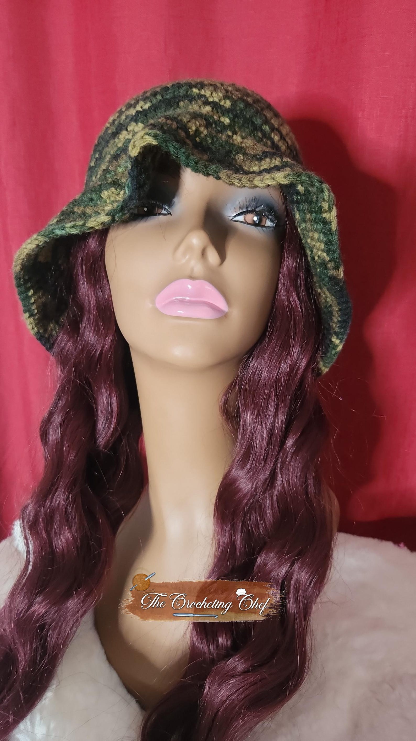 Wavy Brim Granny Square Bucket Hat 'mixed Greenz' - Etsy