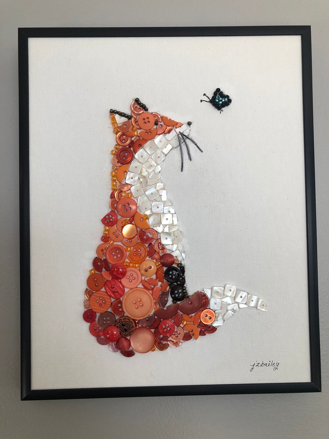 Woodland Creature , Fox, Button Painting - Etsy