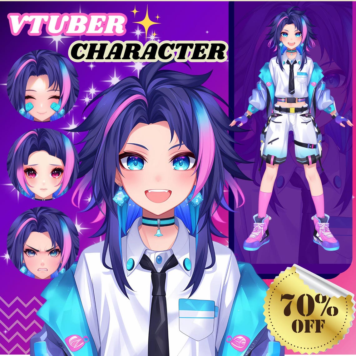 CUSTOM VTUBER Model for Commercial Use , Vtuber, Vtuber Model, Vtuber ...