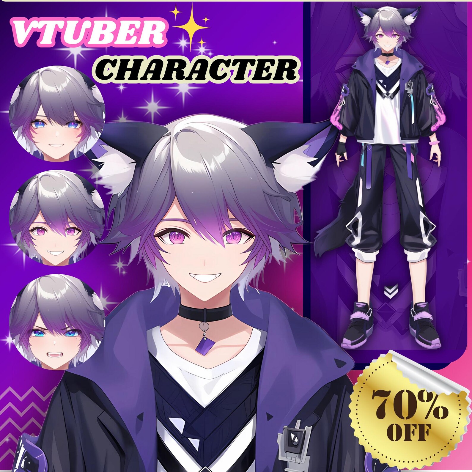 CUSTOM VTUBER Model for Commercial Use , Vtuber, Vtuber Model, Vtuber ...
