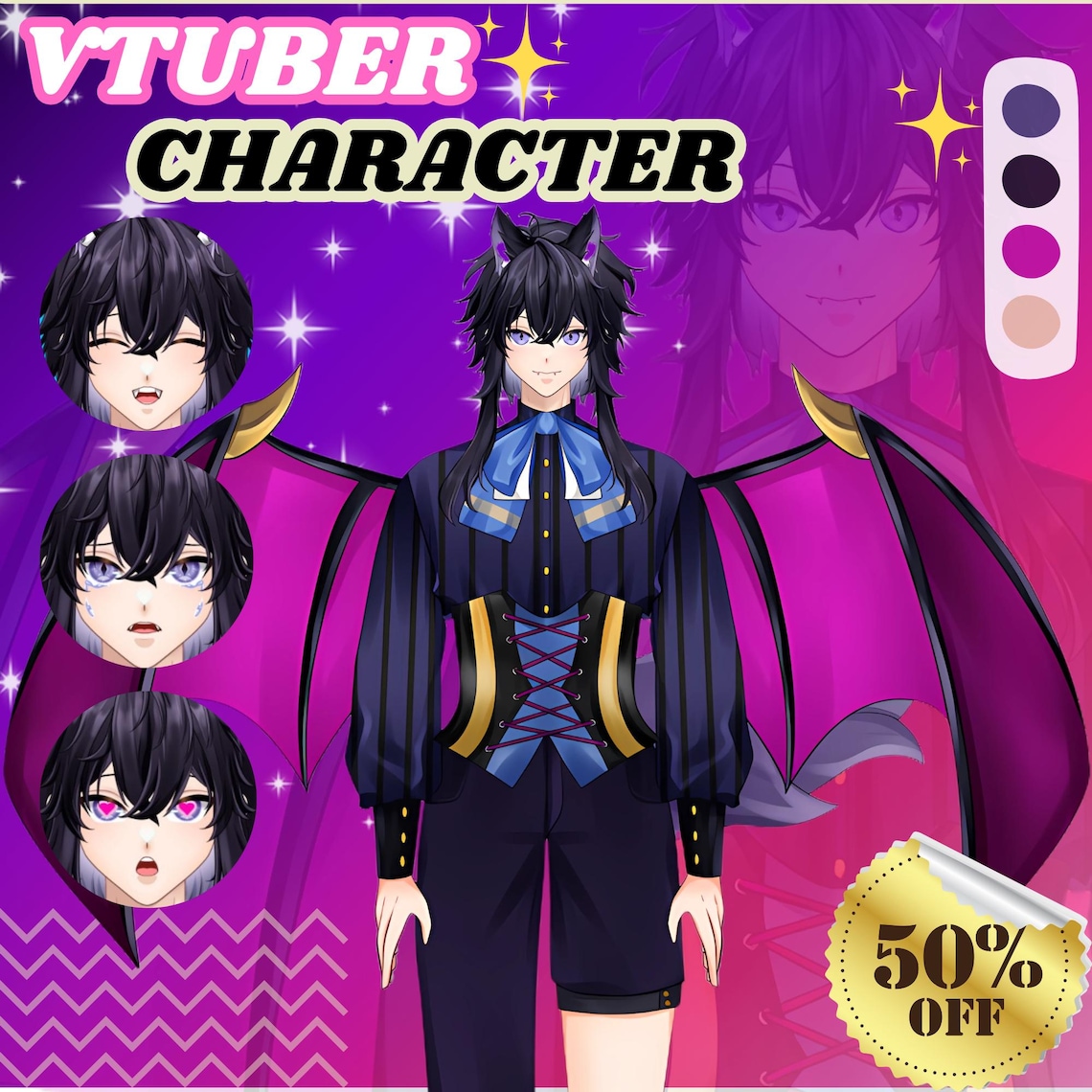 Modelo VTUBER PERSONALIZADO para uso comercial, Vtuber, modelo Vtuber ...