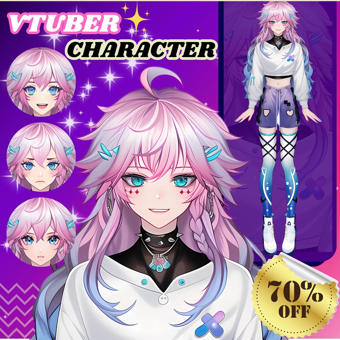 CUSTOM VTUBER Model for Commercial Use , Vtuber, Vtuber Model, Vtuber ...