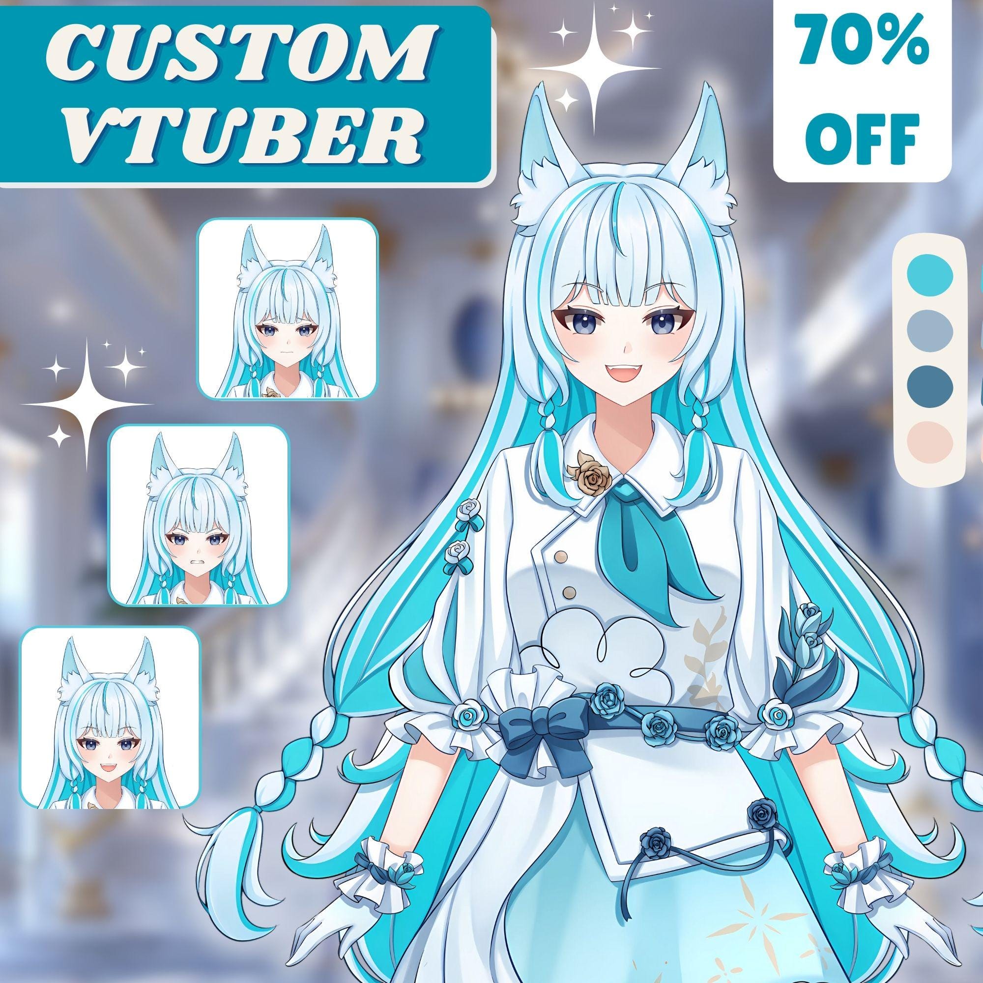 CUSTOM VTUBER Model for Commercial Use , Vtuber, Vtuber Model, Vtuber ...