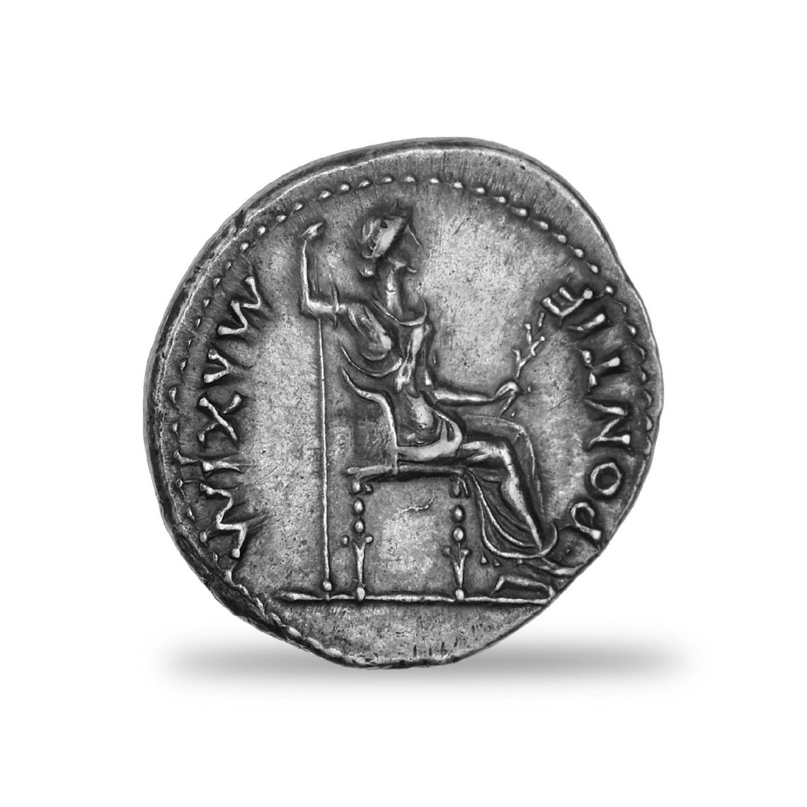 Roman Emperor Tiberius Hand Struck Denarius (14-37 AD) Silver Bible ...