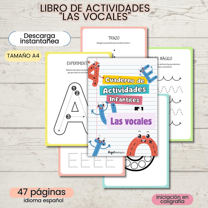 Libro De Actividades” Las Vocales” - Etsy