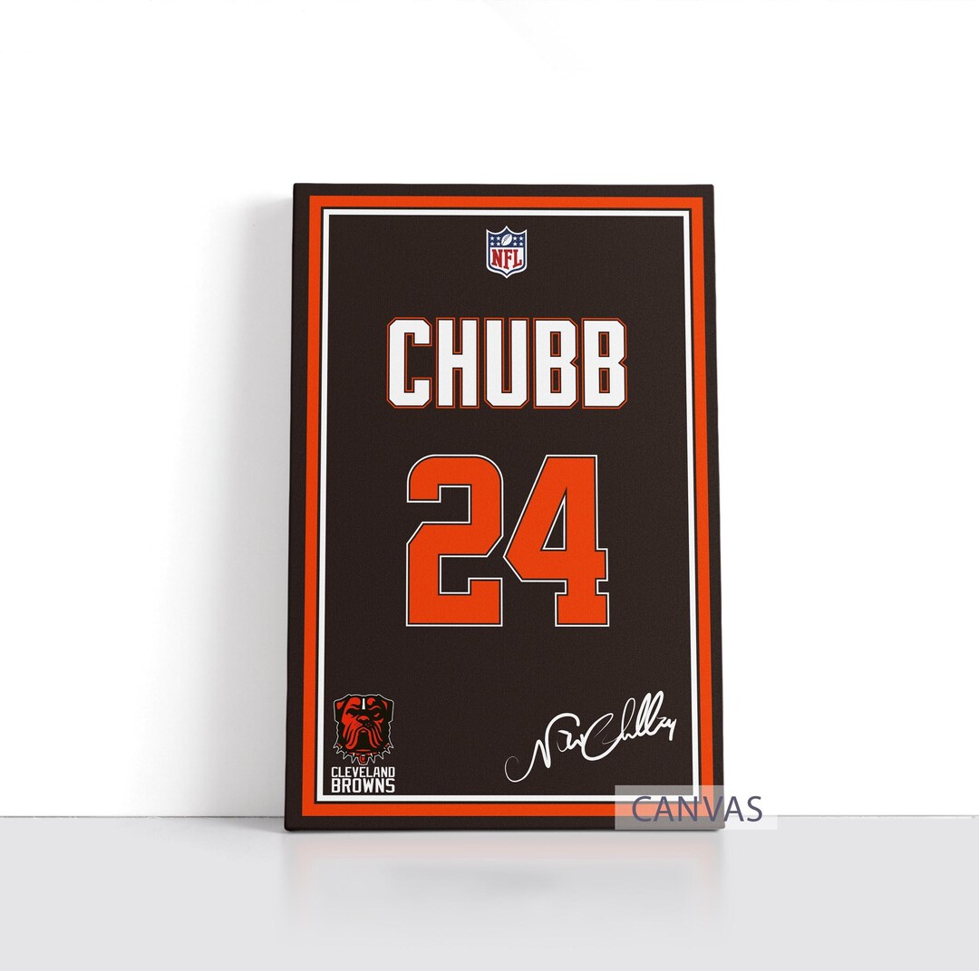Nick Chubb Poster Cleveland Browns Wall Art Print Football Framed ...