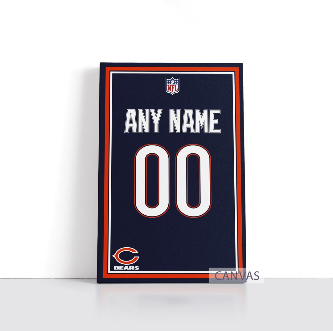 Personalized Chicago Bears Poster Bears Jersey Wall Art Print Football ...