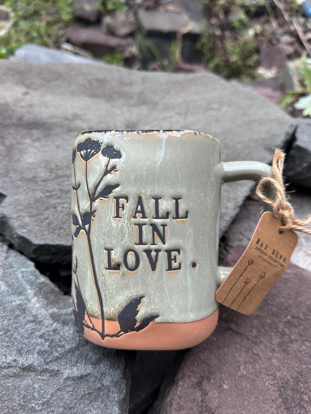 Rae Dunn Fall Mug: Green & Terracotta Farmhouse Coffee Cup - Etsy