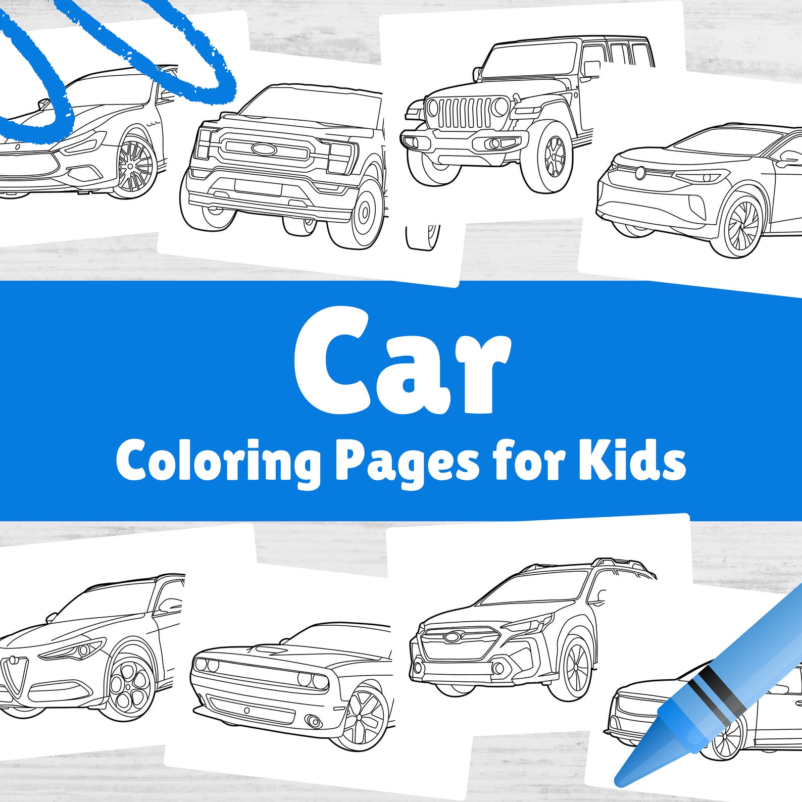 Printable Car Coloring Pages for Kids | Fun Car Coloring Sheets for ...