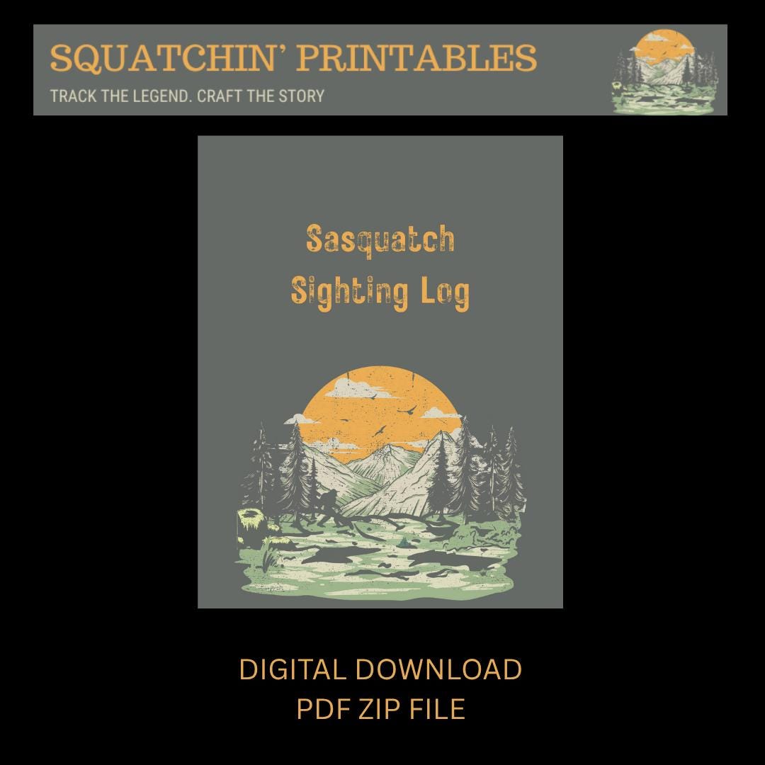 Sasquatch Sighting Log | Bigfoot Tracker Journal | Cryptid Hunter ...
