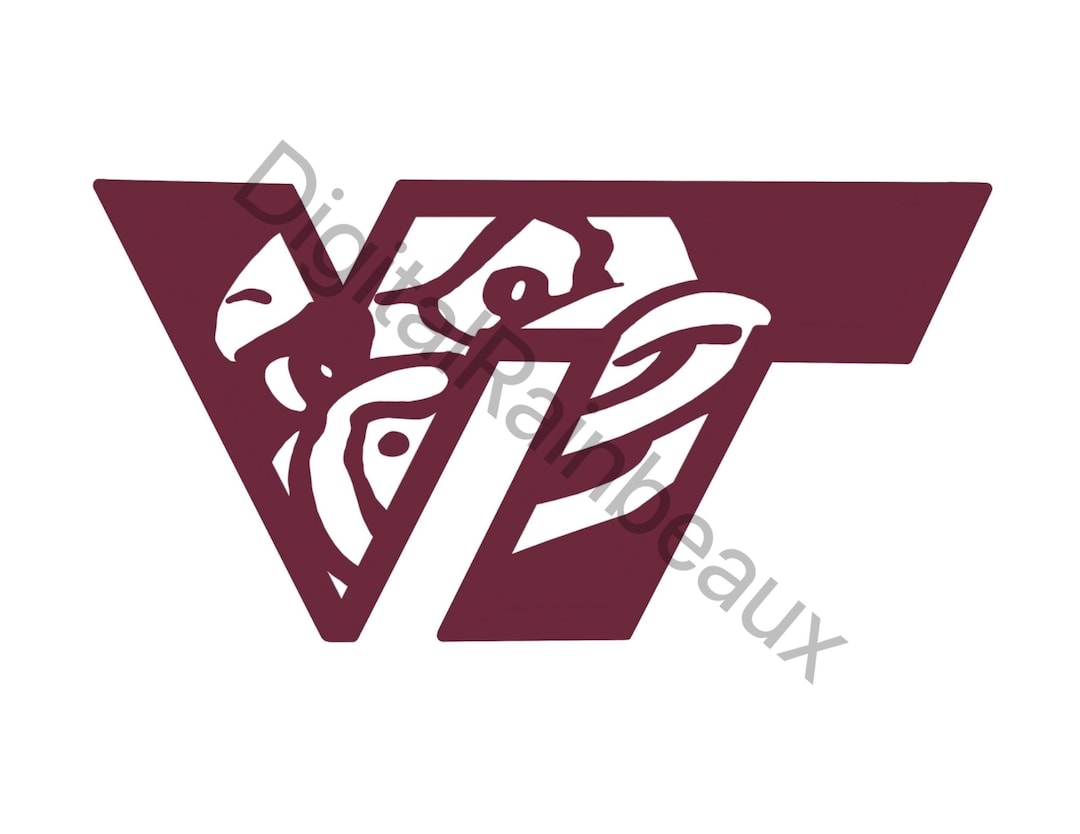 Custom Virginia Tech Graphic - Thick Outline Filled In - Etsy