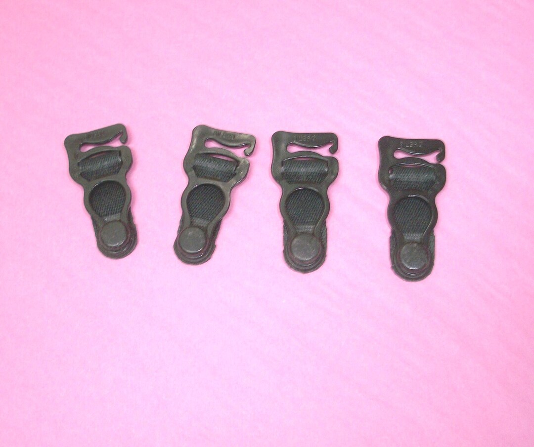 Four Garter Grips Black Plastic and Woven Strap (vintage) - Etsy