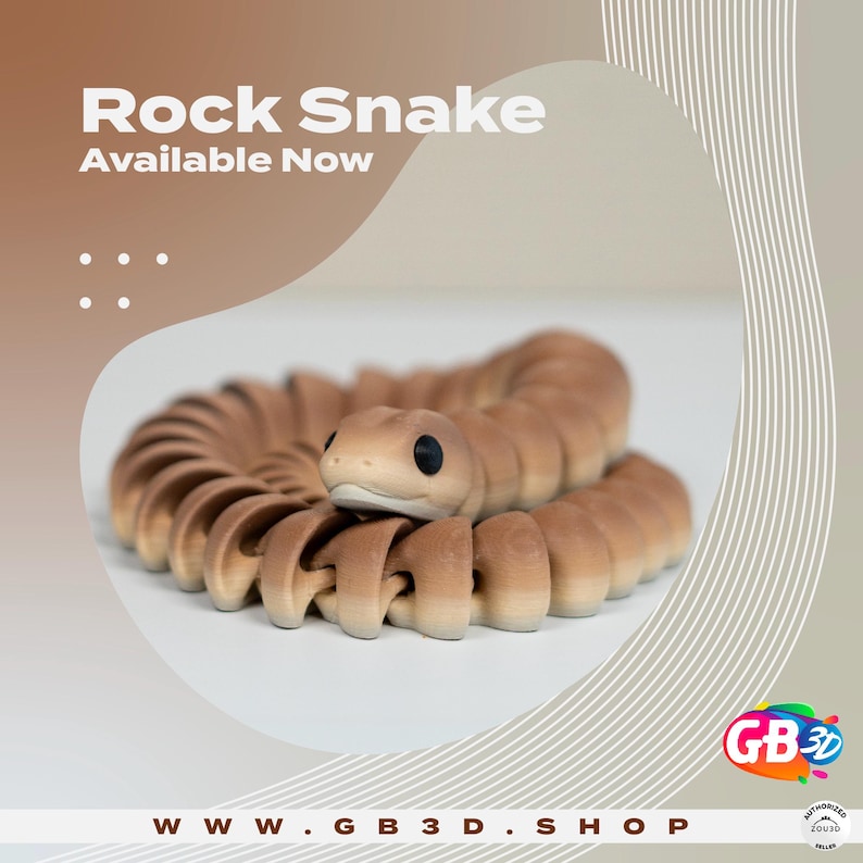 Rock Snake - 3D Printed Articulating Fidget Toys - Etsy