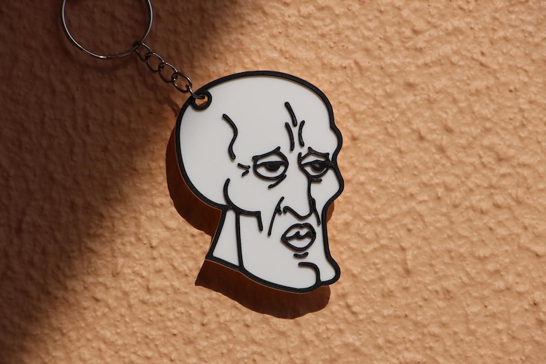 Chad Handsome Squidward Meme Keychain - Etsy