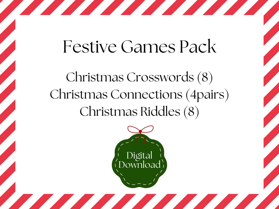 Christmas Fun Pack: Riddles, Crosswords, Connections | Holiday Party ...