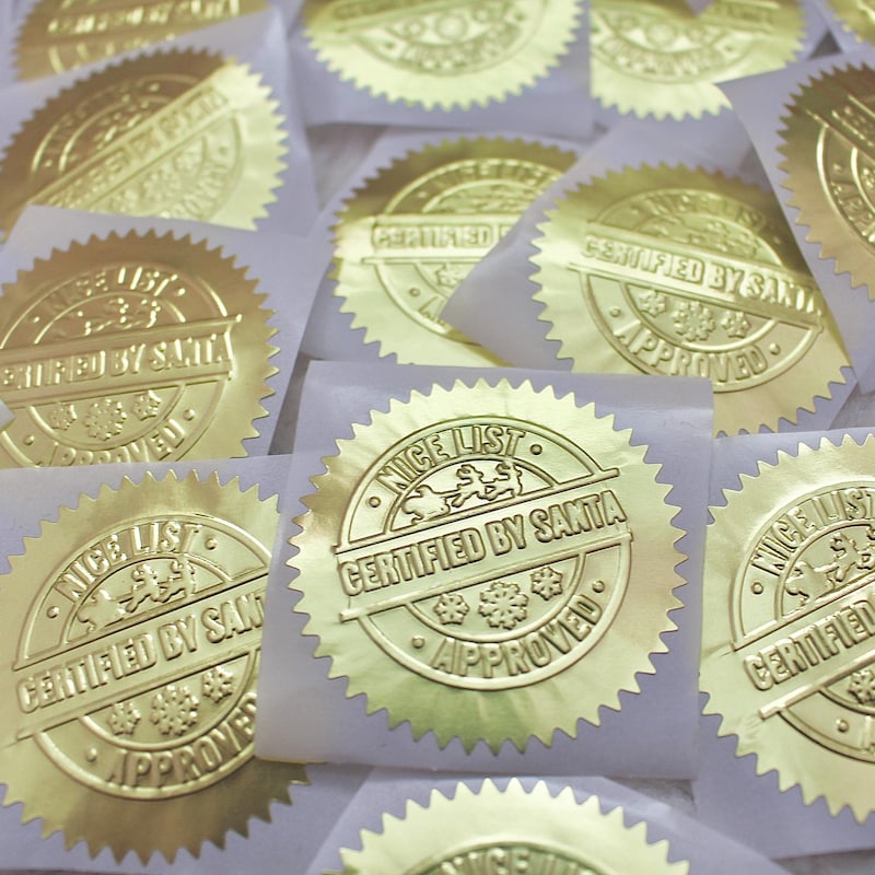 Gold Foil Stickers Santa - Etsy UK