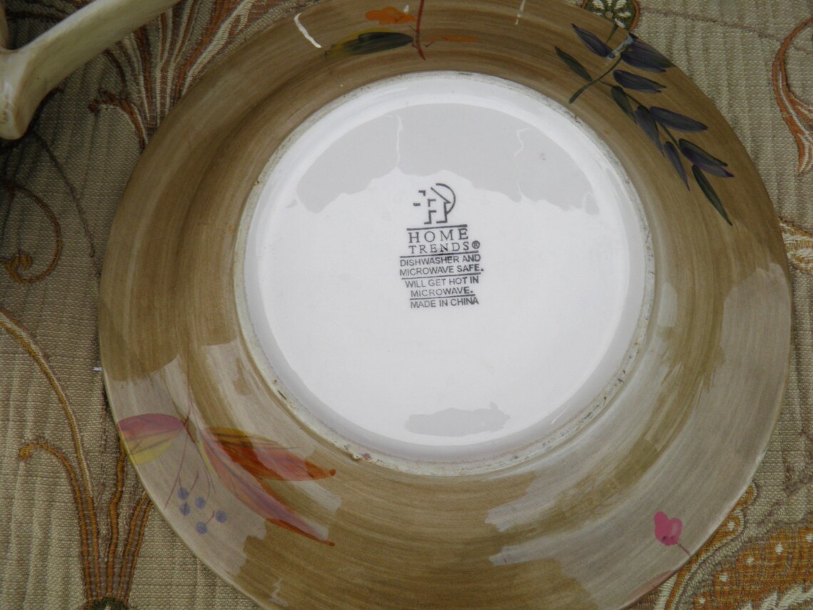 Italian Tuscan Style Ceramic Pitcher & Plate Set, Home Trends Brand 2 ...