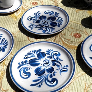 Bavarian Style Red Ware Desert Plates Saucers With Floral Motif Ceramic ...