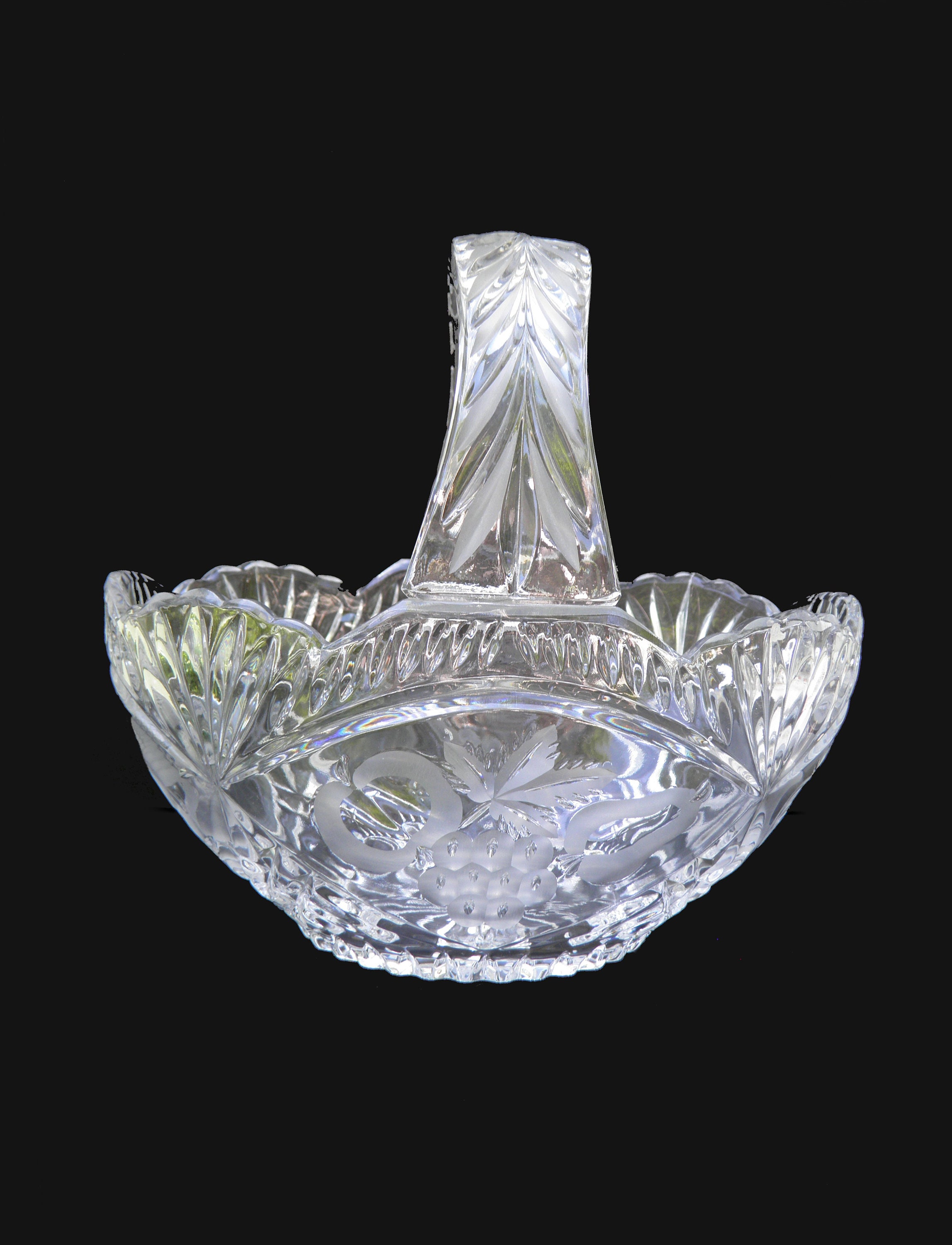 Hand Cut 24% Full Lead Crystal Basket Venice Pattern Fifth | Etsy