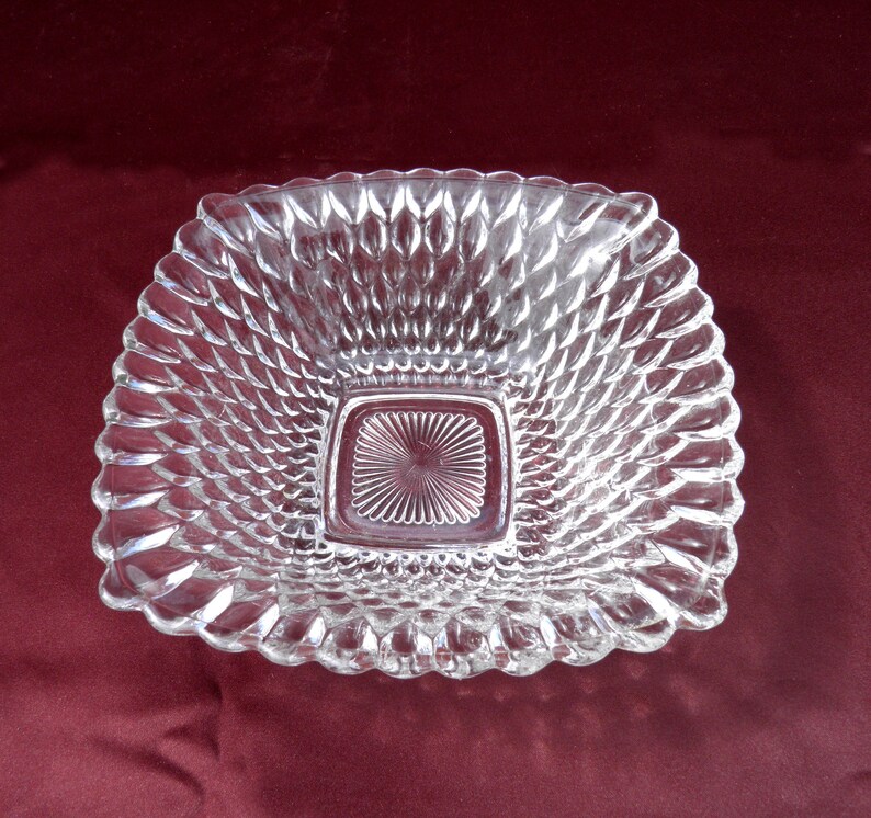 1950's ANCHOR HOCKING Clear Diamond Pattern Bowl Candy - Etsy