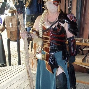 Womens Leather Valkyrie Fantasy Armor Single Leg Greave - Norse Goddess ...