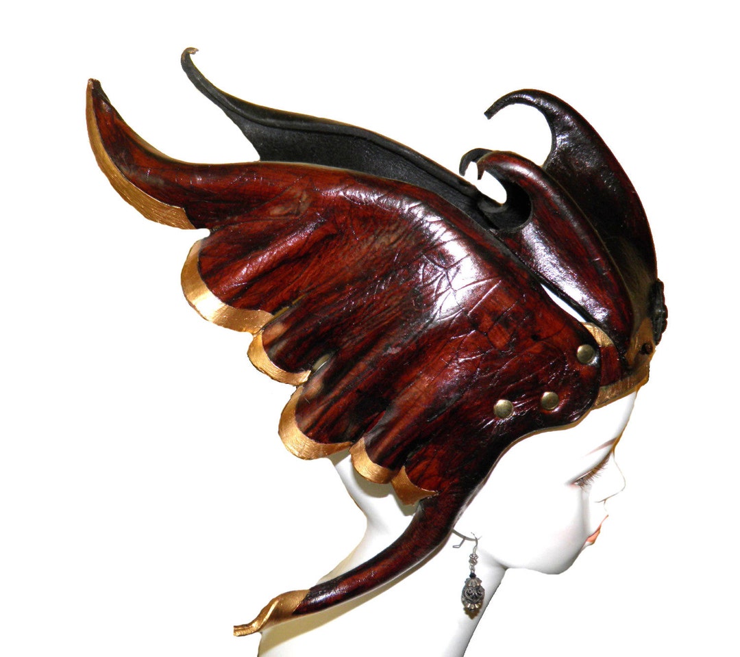 Womens Leather Valkyrie Fantasy Armor Headdress - Norse Goddess Hel ...