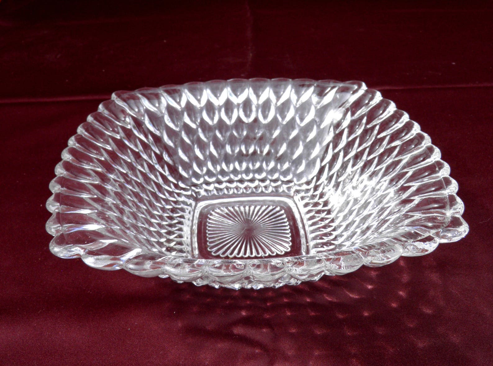 1950's ANCHOR HOCKING Clear Diamond Pattern Bowl Candy - Etsy