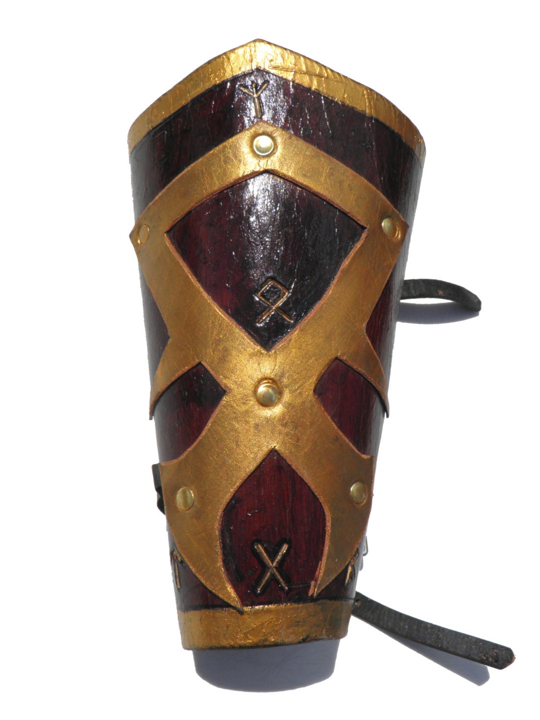 Womens Leather Valkyrie Fantasy Armor Single Shin Guard - Norse Goddess ...