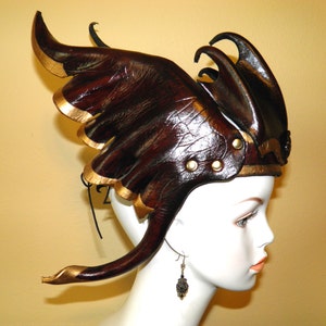 Womens Leather Valkyrie Fantasy Armor Headdress - Norse Goddess Hel ...