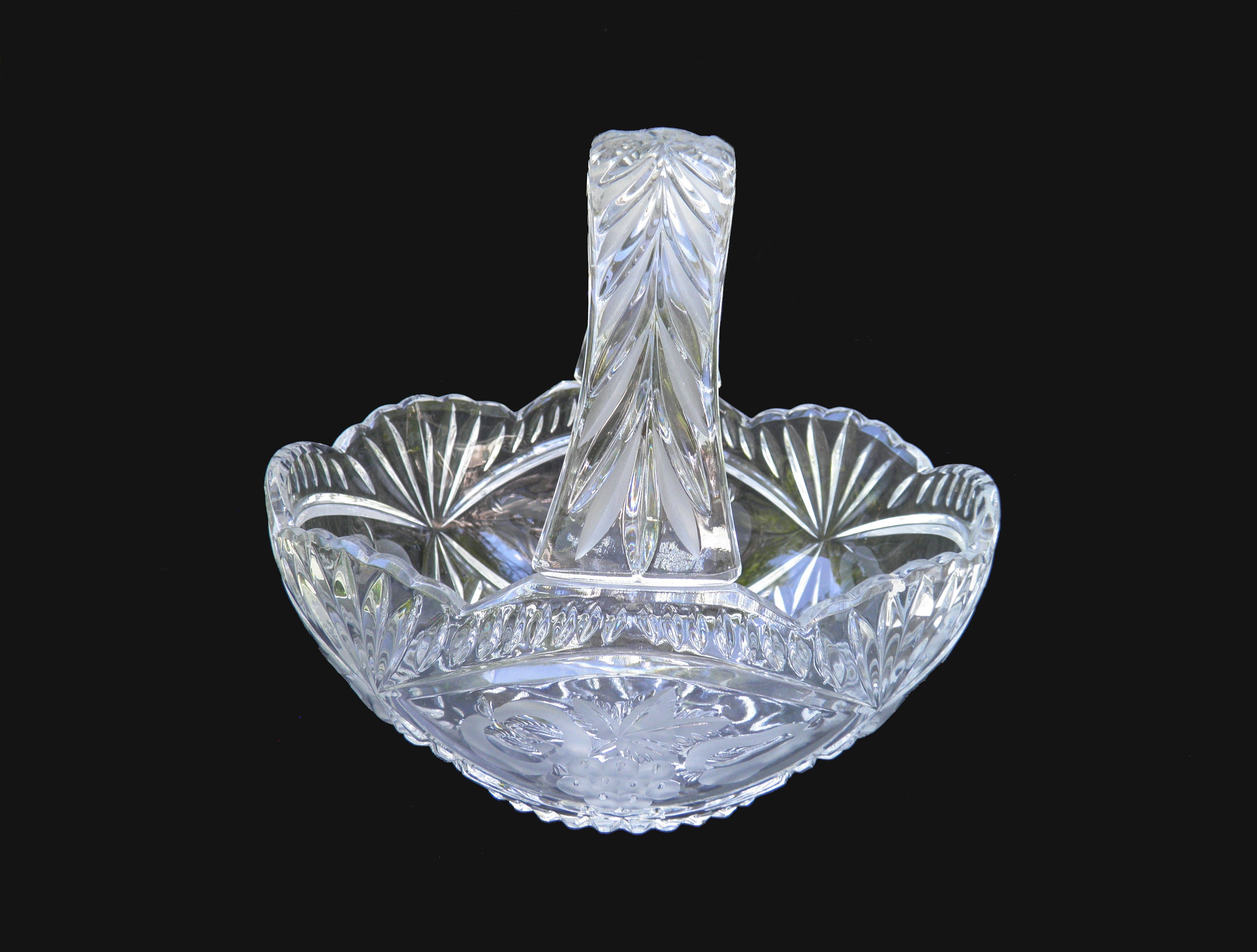 Hand Cut 24% Full Lead Crystal Basket Venice Pattern Fifth | Etsy