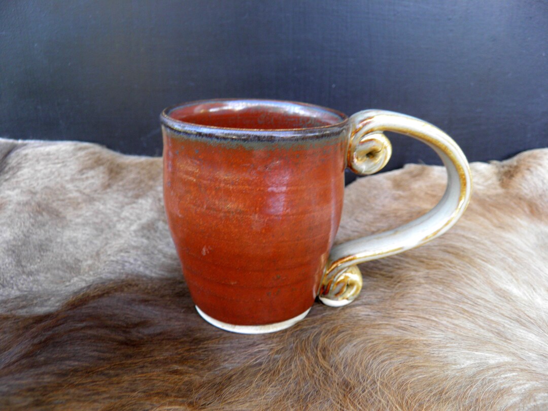 Hand-thrown Stoneware Pottery Coffee Mug, Rustic Fall Pot Belly Cup ...