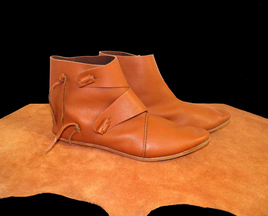 Jorvik Viking Shoes, Viking Repro Hand Crafted Genuine Leather Two ...