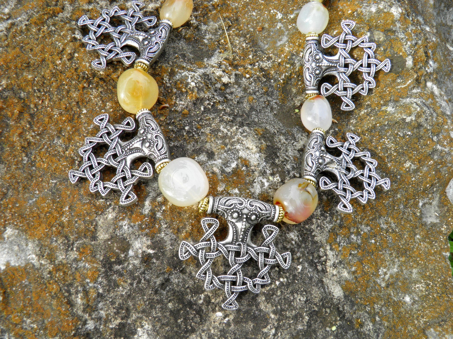 219 Hiddensee Germanic Viking Age 5-pendant Necklace, Carnelian ...