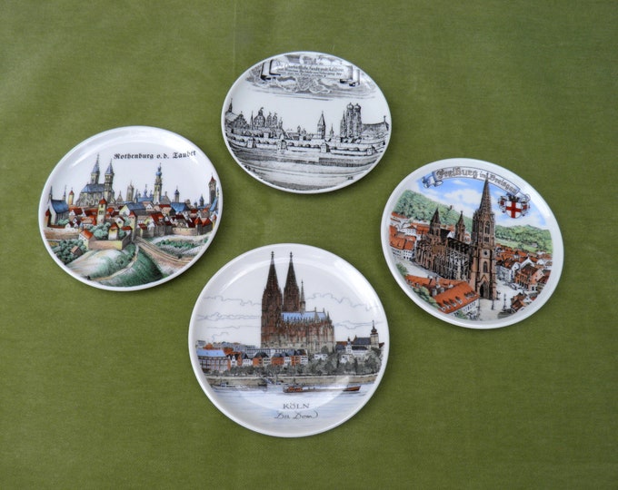 1990 German Decorative Ceramic 4" Inch Wall Plates W/hangers, Köln ...