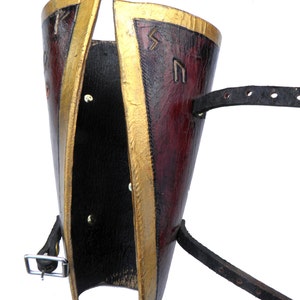 Womens Leather Valkyrie Fantasy Armor Single Shin Guard - Norse Goddess ...