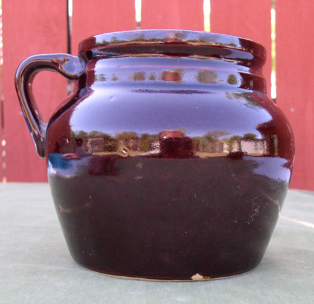 Small Bean Pot Crock No. 23 Primitive Stoneware / Ceramic Pottery 1930 ...