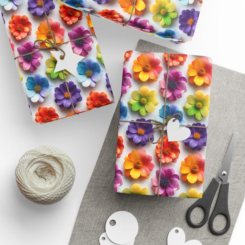 Colorful Craft Paper Flower Wrapping Paper 3D Effect Crepe Daisy Gift ...