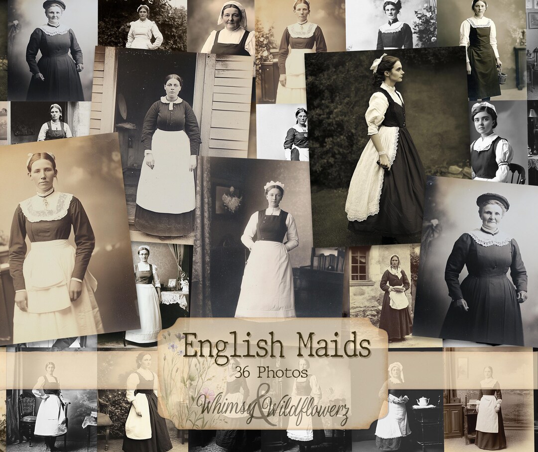 36 English Maids Antique Photos Instant Download - Vintage Ephemera for ...
