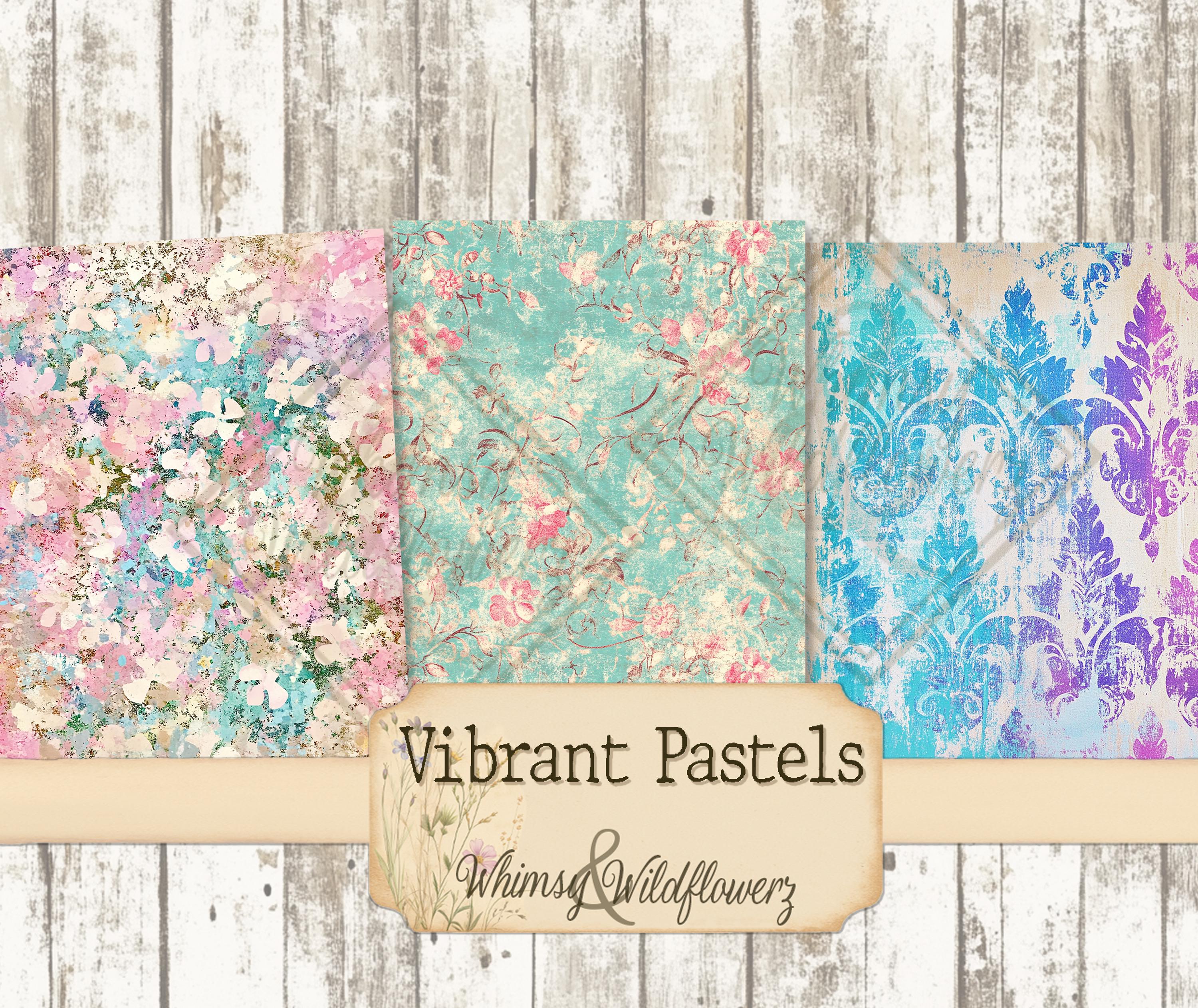 Vintage Pastel Scrapbook Paper: Aged Floral Designs (instant Download ...
