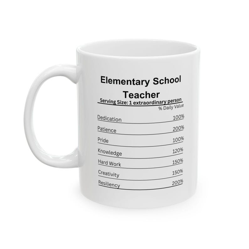 Elementary School Teacher Daily Value -ceramic Mug, (11oz, 15oz) - Etsy