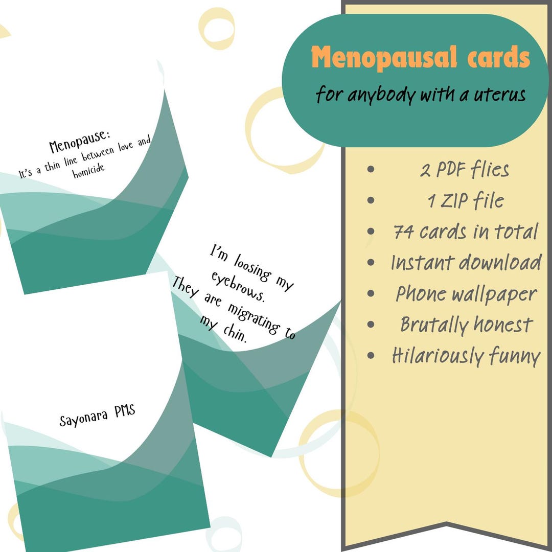 Menopause. 25 Funny and True Affirmation Cards - Etsy