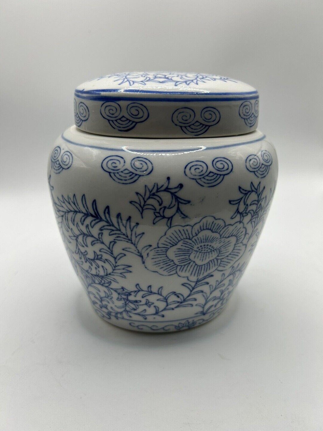 Vintage Chinese Ceramic Ginger Jar Blue & White - Etsy