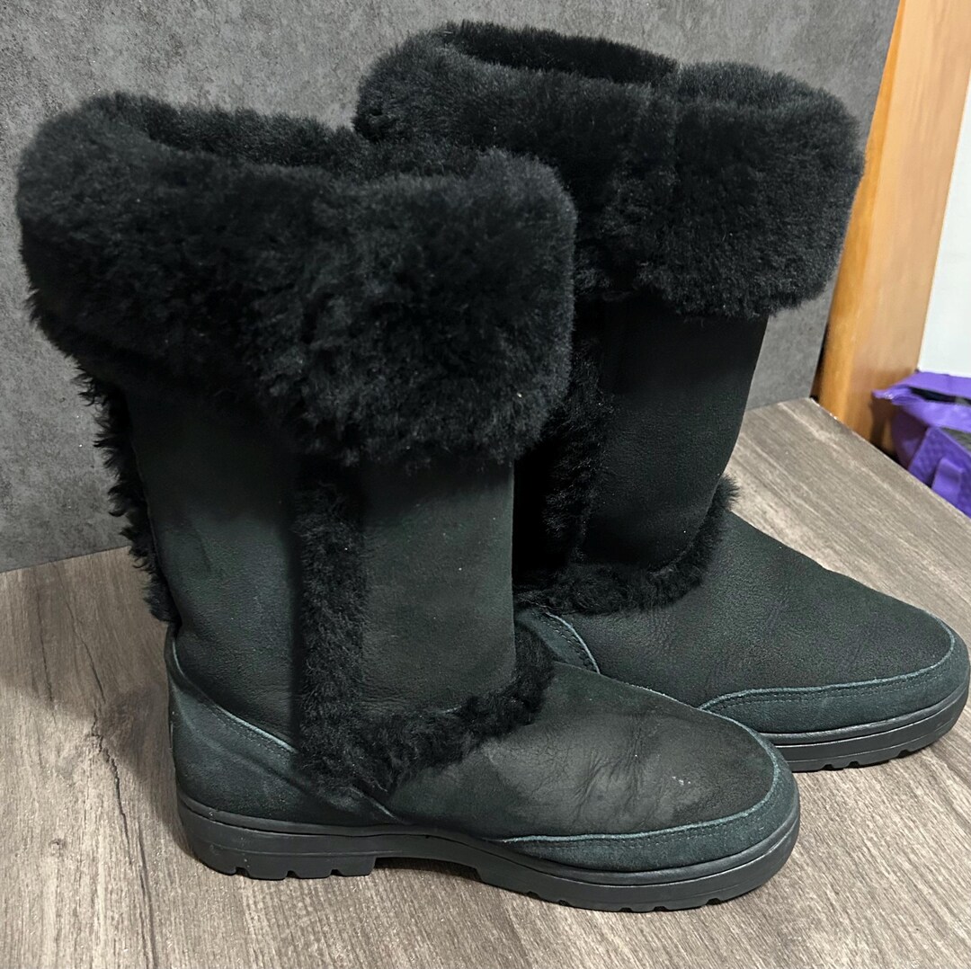UGG Australia Sundance Tall Black Women's Suede Boots Black Size-w8 ...