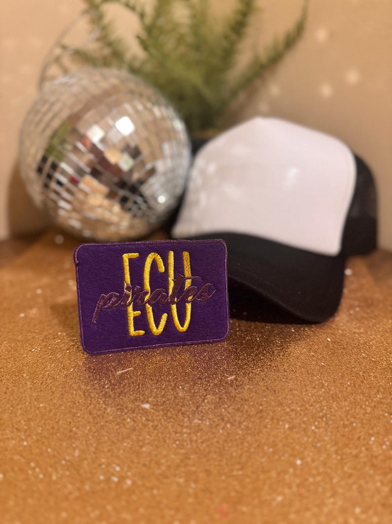 Custom ECU Pirates Embroidered Patch Purple and Gold Patch for Hats ...