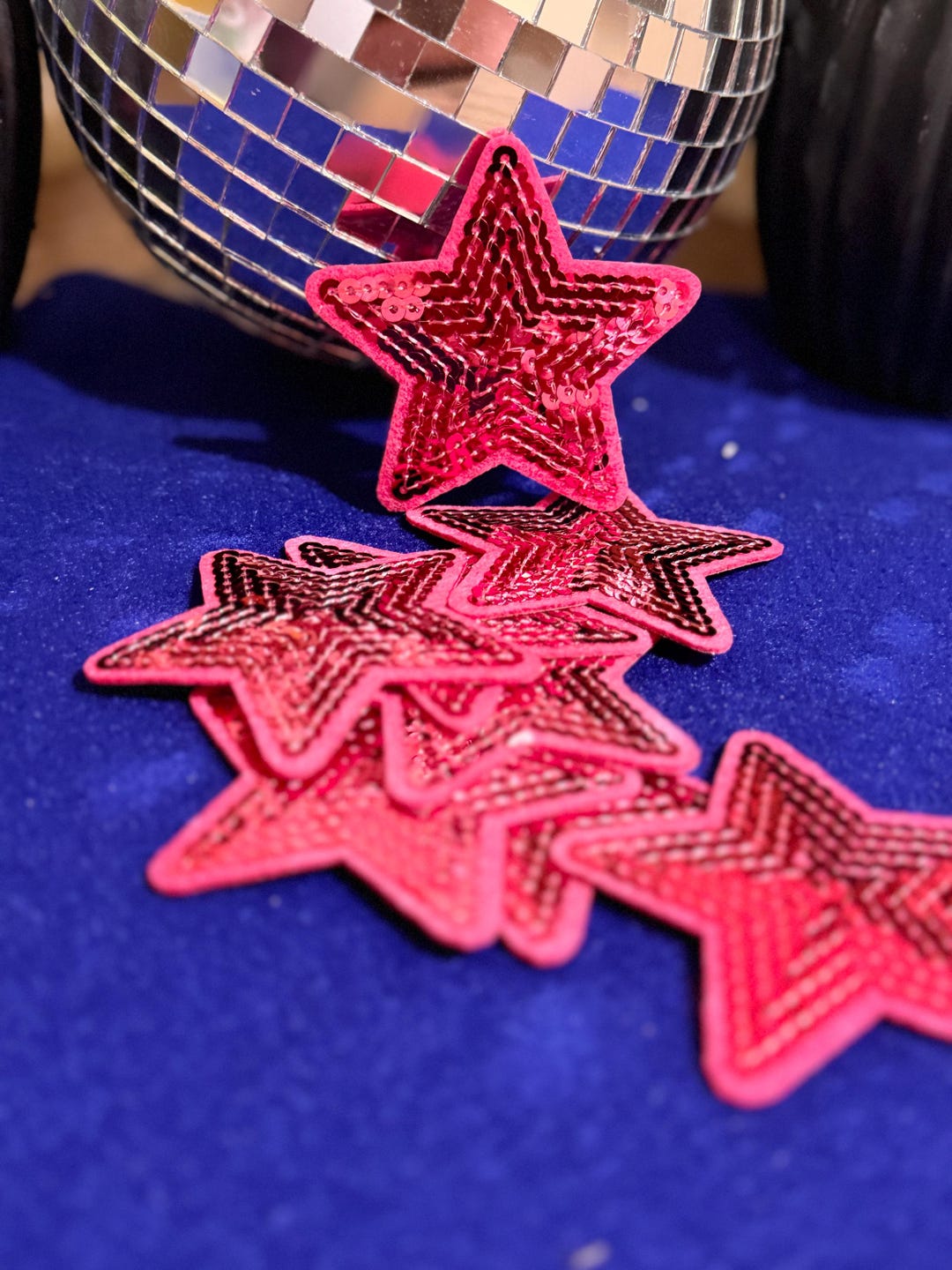 Pink Star Sequin Embroidered Patch Iron on Sequin Patch Pink Patch Hat Bar Patches Trucker Hat ...