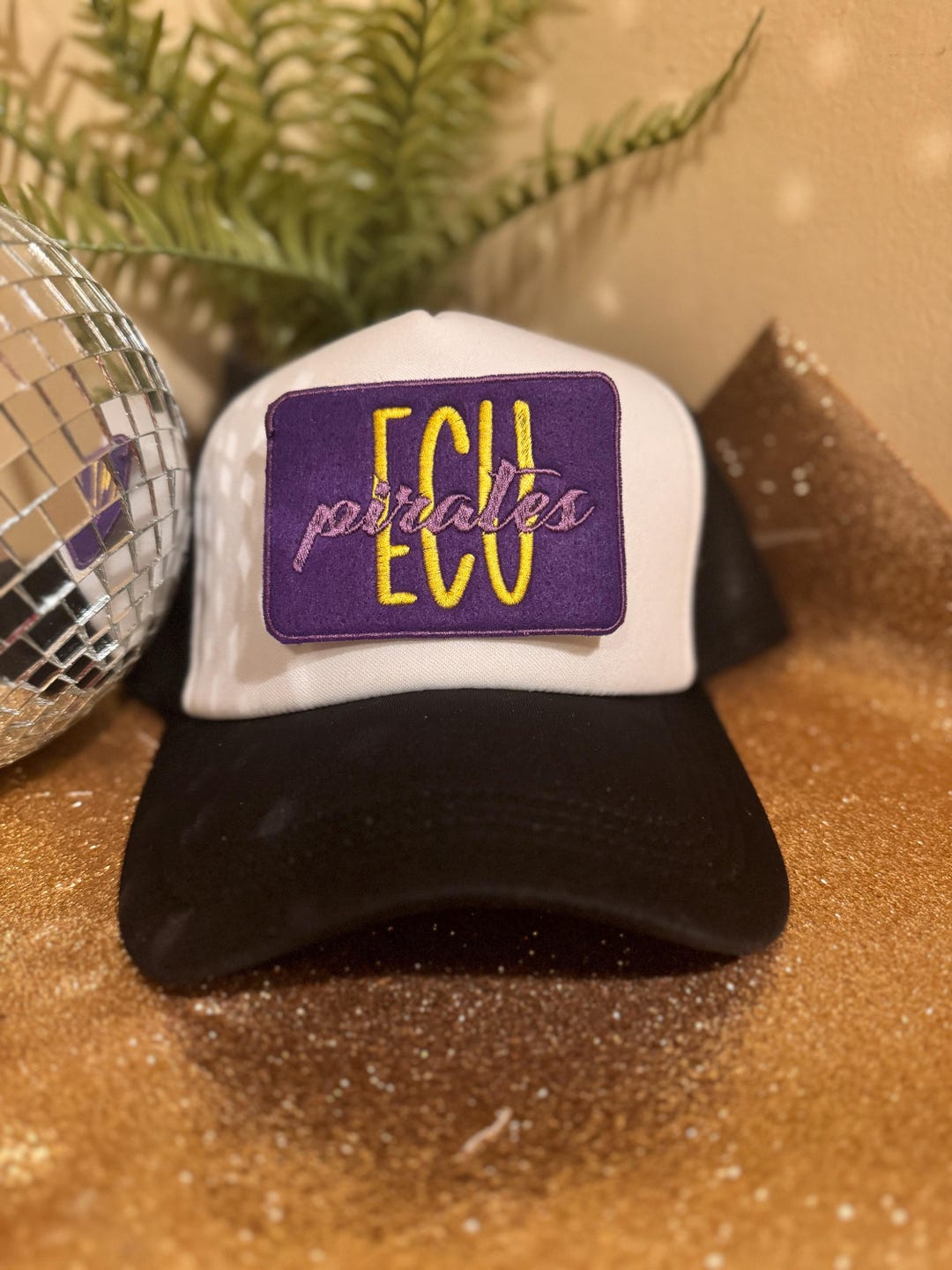 Custom ECU Pirates Embroidered Patch Purple and Gold Patch for Hats ...